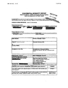 Confidential Morbidity Report